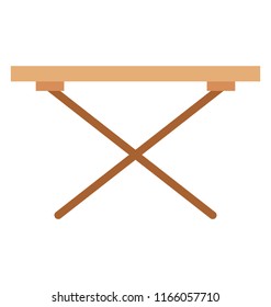 Side View Wooden Folding Table Flat Stock Vector (Royalty Free ...