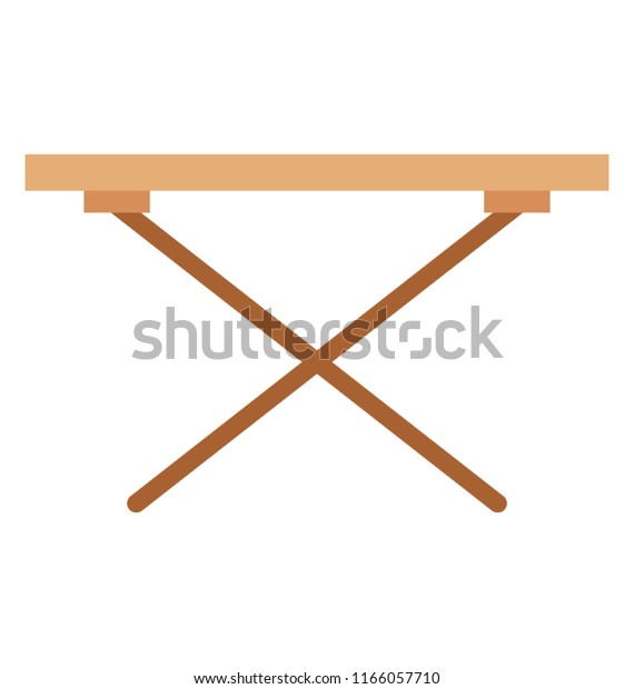 Side View Wooden Folding Table Flat Stock Vector (Royalty Free ...