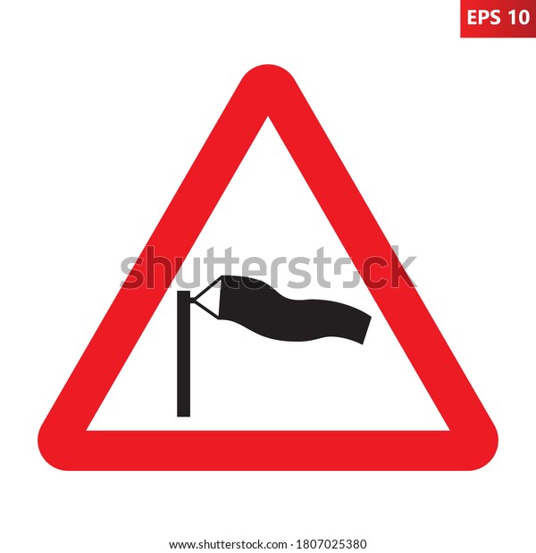 Side Winds Traffic Sign Vector Illustration Stock Vector (Royalty Free ...