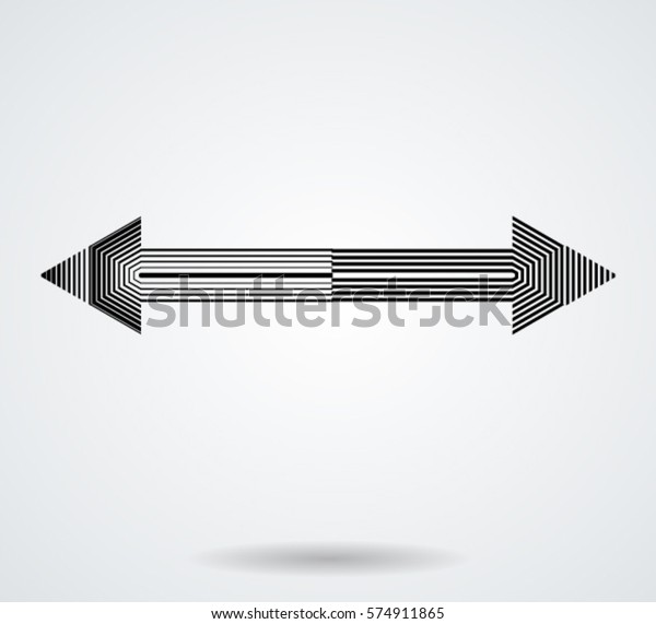 Sideways Set Linear Signs Collection Arrow Stock Vector (Royalty Free ...