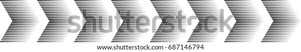 Sideways Set Linear Signs Collection Arrow Stock Vector (Royalty Free ...