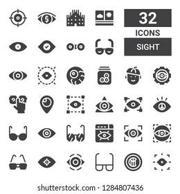 Sight Icon Set Collection 32 Filled Stock Vector (Royalty Free ...