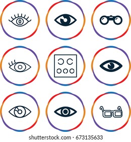 Realistic Human Eye Icons Set Isolated Stock Vector (Royalty Free ...