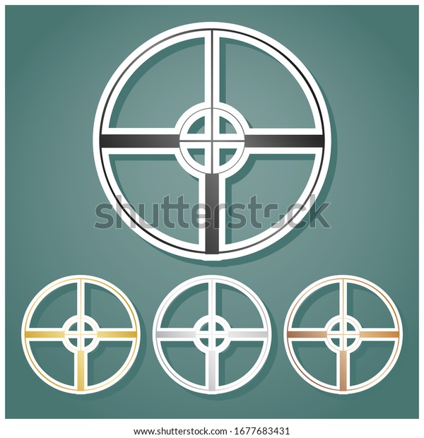 Sight Sign Illustration Set Metallic Icons Stock Vector (Royalty Free ...