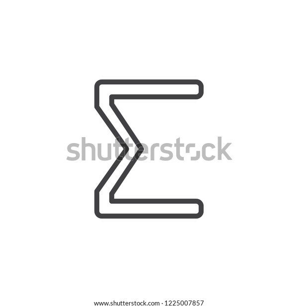 Sigma Letter Outline Icon Linear Style Stock Vector (Royalty Free ...