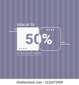Sign 50 Off Your First Order Stock Vector (Royalty Free) 2110271909 ...