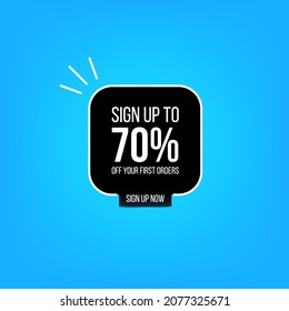 Sign 20 Off Your First Order Stock Vector (Royalty Free) 2077325677