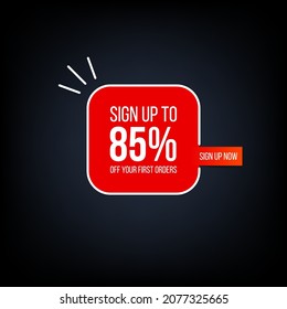 Sale Discount Banner Blue Neon Lights Stock Vector (Royalty Free ...
