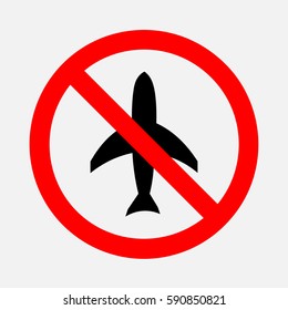 No Flying Plane Sign Stock Vector (Royalty Free) 1664983789