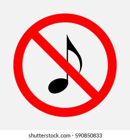 No Music Sign Vector Illustration Isolated Stock Vector (Royalty Free ...