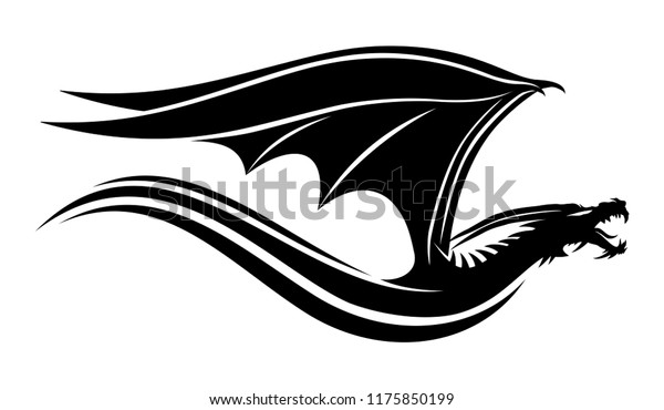 Sign Black Dragon On White Background Stock Vector (Royalty Free ...