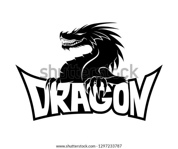 Sign Black Dragon On White Background Stock Vector (Royalty Free ...