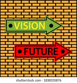 Sign Board Directing Visions Future Vector Stock Vector (Royalty Free ...
