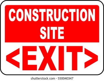 Sign Construction Site Exit Stock Vector (Royalty Free) 550040347 ...