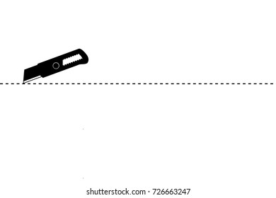 Sign Cut Here Cutter Isolated On Stock Vector (Royalty Free) 726663247 ...