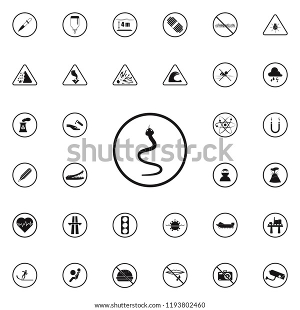Sign Dangerous Snake Icon Warning Signs Stock Vector (Royalty Free ...