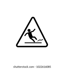 Warning Sign Icon Slippery Man Falls Stock Vector (Royalty Free) 1109069651
