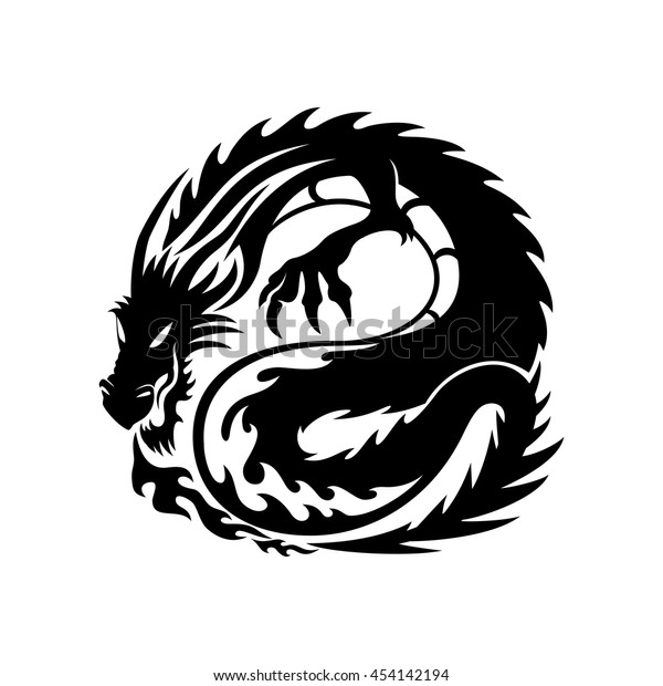 Sign Dragon On White Background Stock Vector (Royalty Free) 454142194