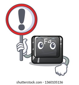 Sign F4 Button Installed On Cartoon Stock Vector (Royalty Free ...