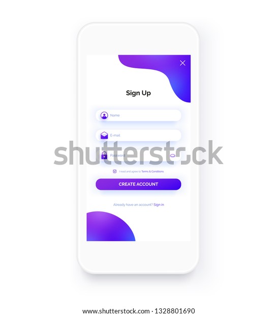 Sign Form Registration Screen Log Page Stock Vector (Royalty Free ...