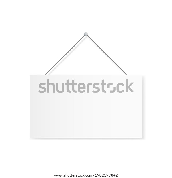 Sign Hanging On White Wall Realistic Stock Vector (Royalty Free ...
