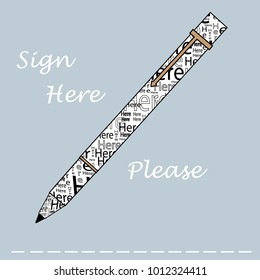 Sign Here Please Vector Illustration White Stock Vector (Royalty Free ...