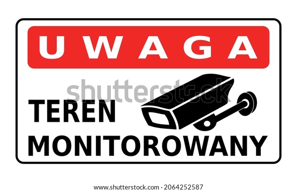 Sign Informing About Monitored Area Stock Vector (Royalty Free ...