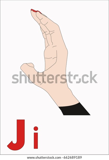 Sign Language Alphabet Letter J Stock Vector (Royalty Free) 662689189 ...