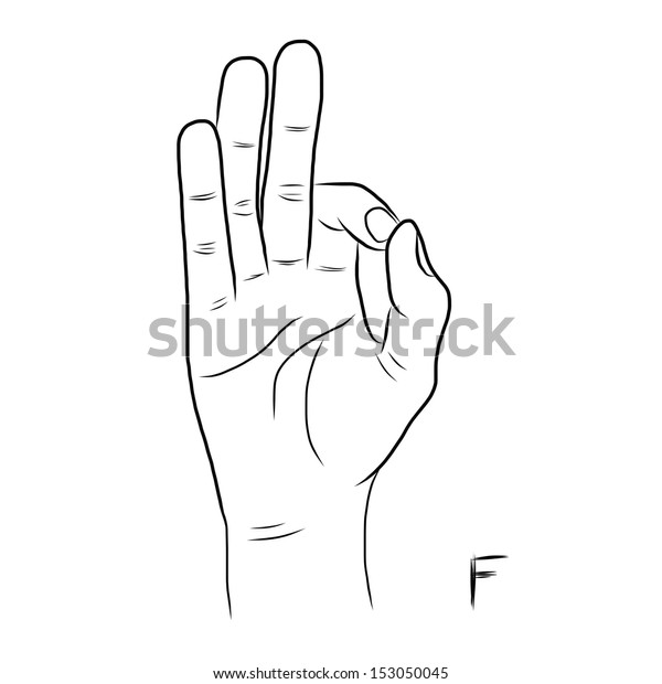 Sign Language Alphabetthe Letter F Stock Vector (Royalty Free ... Sign Language Alphabetthe Letter F Stock Vector (Royalty Free ...