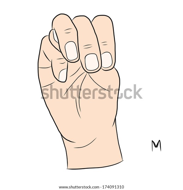 Sign Language Alphabetthe Letter M Stock Vector (Royalty Free ...
