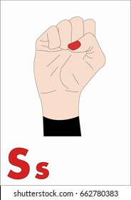 Sign Language Letter S Stock Vector (Royalty Free) 662780383 | Shutterstock