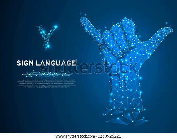 Sign Language Y Letter Two Fingers Stock Vector (Royalty Free ...