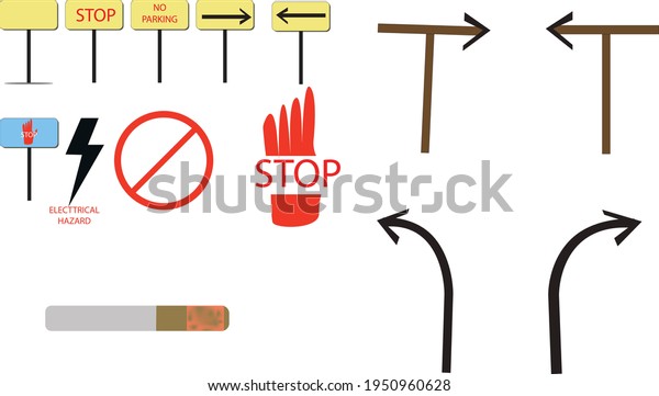 Sign Marks Signages Indication Marks Indication Stock Vector (Royalty ...