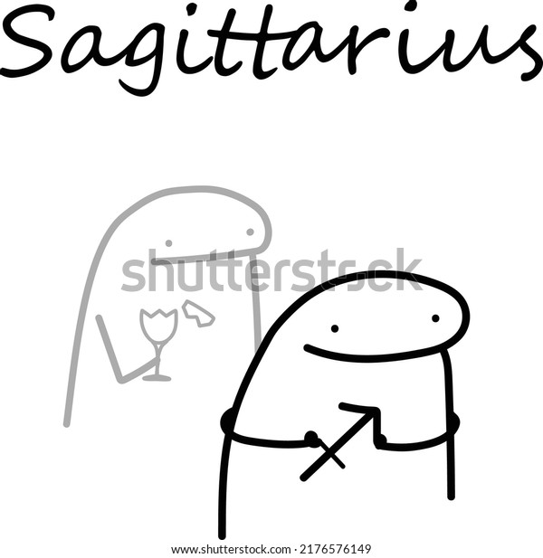 Sign Meme Sagittarius Flork Vector Stock-vektor (royaltyfri) 2176576149 ...
