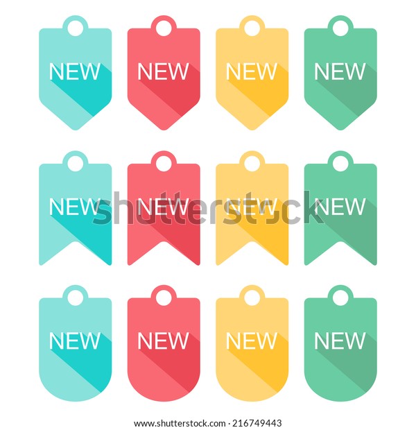 Sign New Labels Collection Flat Design Stock Vector (Royalty Free ...