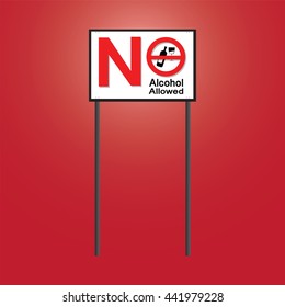 Sign No Alcohol Allowed Board Vector Stock Vector (Royalty Free) 441979228