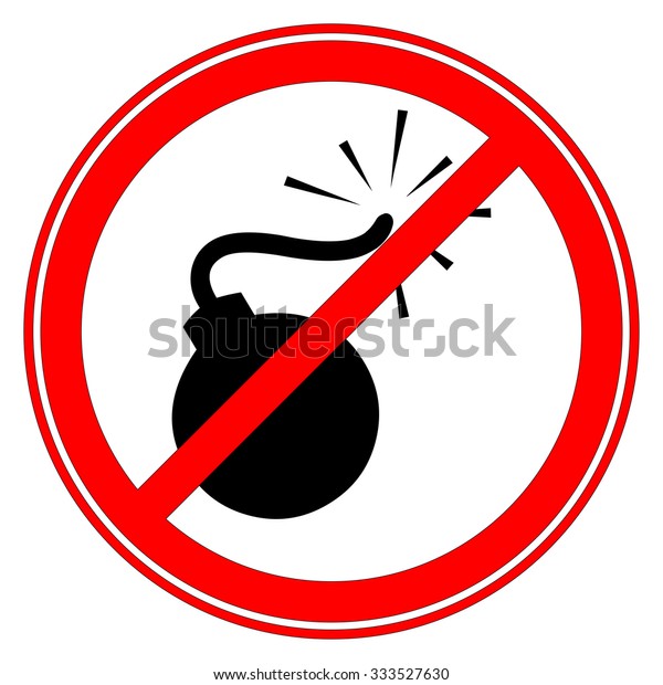 Sign No Bombs Black On White Stock Vector (Royalty Free) 333527630