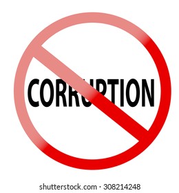Sign No Corruption Isolated On White Stock Vector (Royalty Free ...