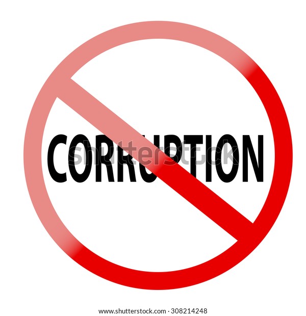 Sign No Corruption Isolated On White Stock Vector (Royalty Free) 308214248