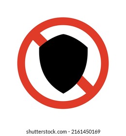 Sign No Shield Isolated Vector Illustration Stock Vector (Royalty Free ...