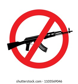 Sign No Weapon Vector Kalashnikov Assault Stock Vector (Royalty Free ...