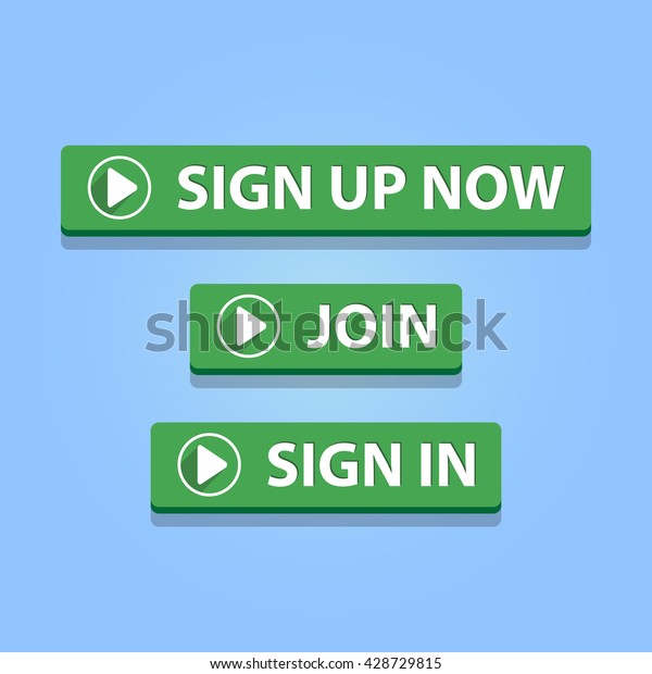 Sign Now Join Sign Buttons Green Stock Vector (Royalty Free) 428729815 ...