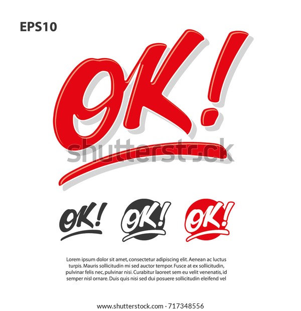 Sign Ok Handwriting Stock Vector (Royalty Free) 717348556 | Shutterstock