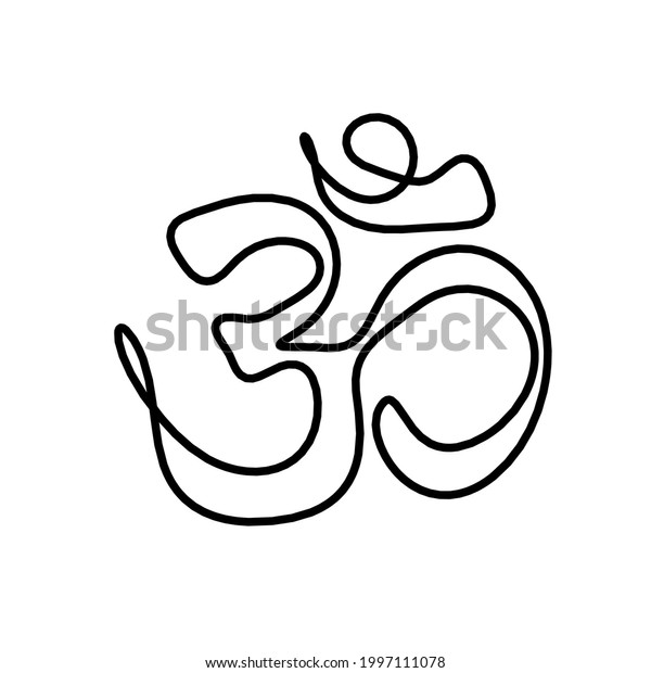 Sign Om Line Drawing On White Stock Vector (Royalty Free) 1997111078 ...