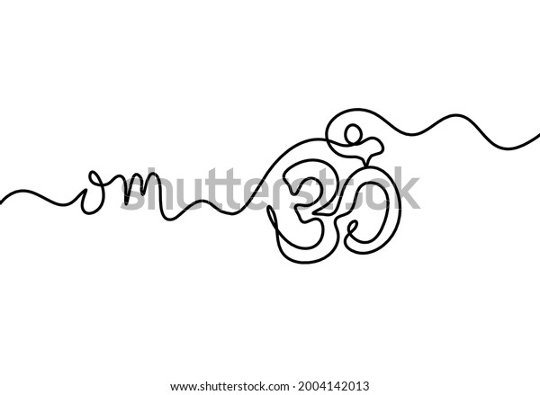 Sign Om Line Drawing On White Stock Vector (Royalty Free) 2004142013 ...