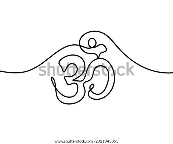 Sign Om Line Drawing On White Stock Vector (Royalty Free) 2021343353 ...