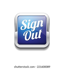 Sign Out Blue Vector Icon Button Stock Vector (Royalty Free) 221600089