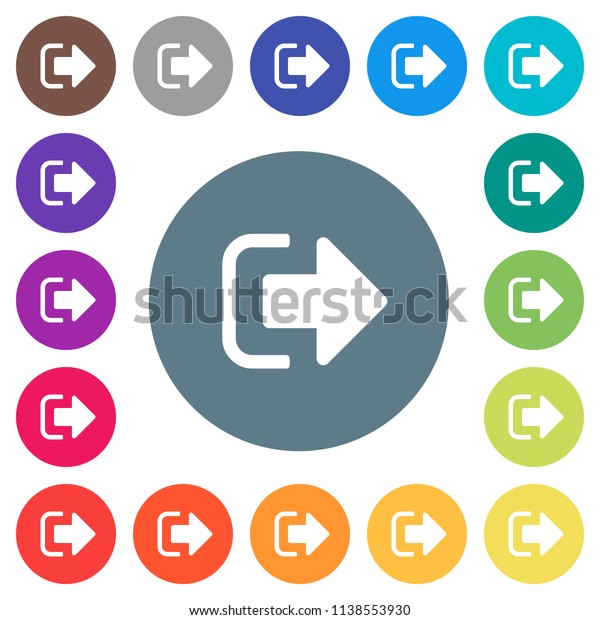 Sign Out Flat White Icons On 스톡 벡터(로열티 프리) 1138553930