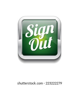 Sign Out Green Vector Icon Button Stock Vector (Royalty Free) 223222279