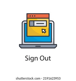 Sign Out Vector Filled Outline Icon Stock Vector (Royalty Free ...
